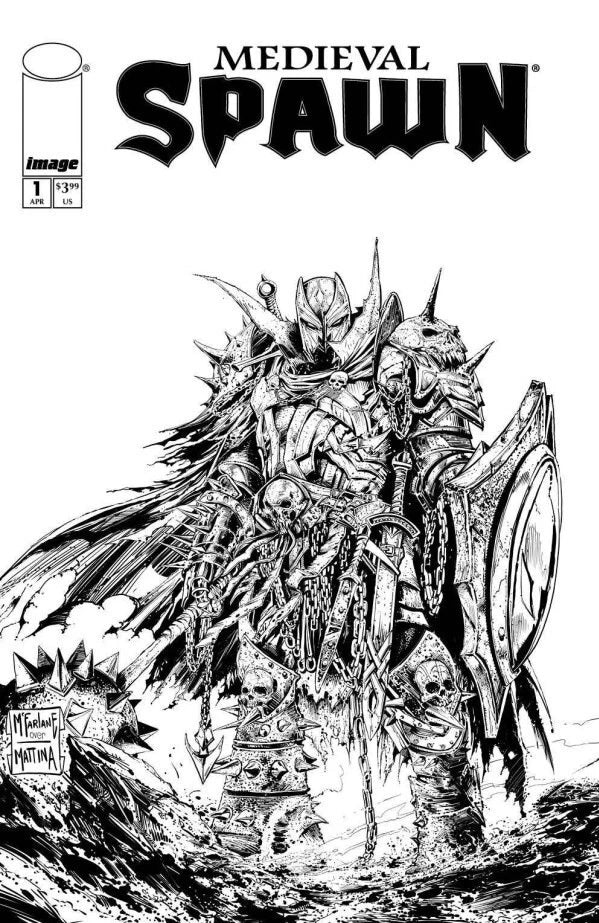 Medieval Spawn #1 - Image Comics - 2025 - McFarlane B&W Variant – Madhouse UK